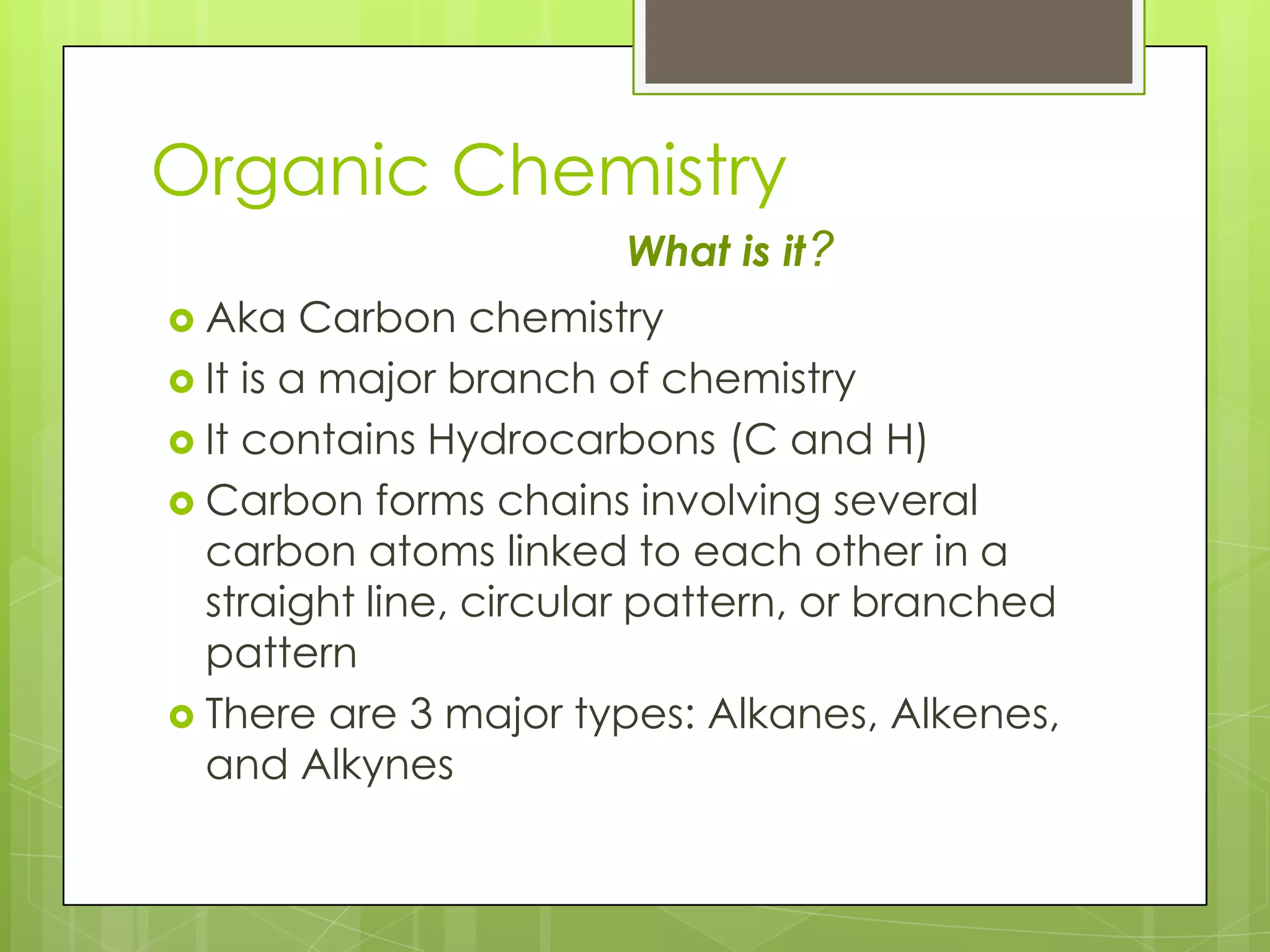 Organic chemistry for Dummies | PPTX