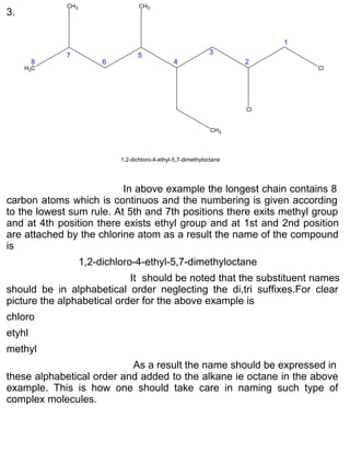 Organic chemistry nomenclature | PDF