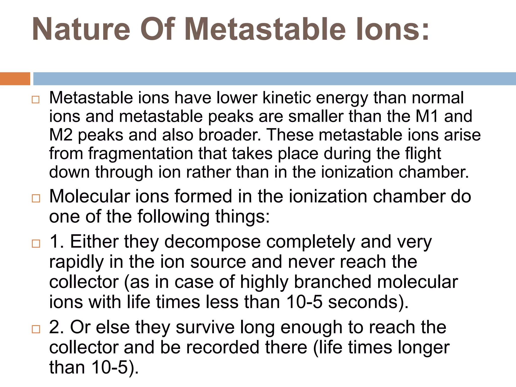 MASS SPECTROSCOPY ( Molecular ion, Base peak, Isotopic abundance ...