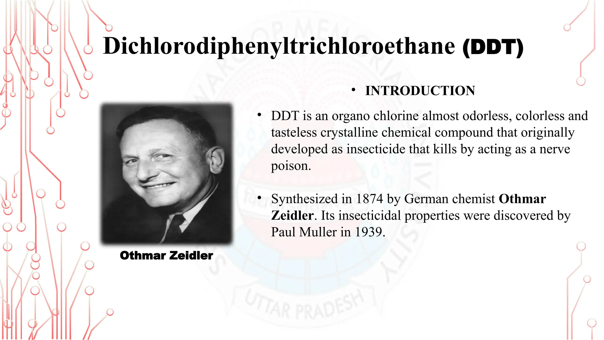 STRUCTURE, APPLICATION AND USES OF DDT, BHC,SACCHARINE, AND CHLORAMINE.pptx