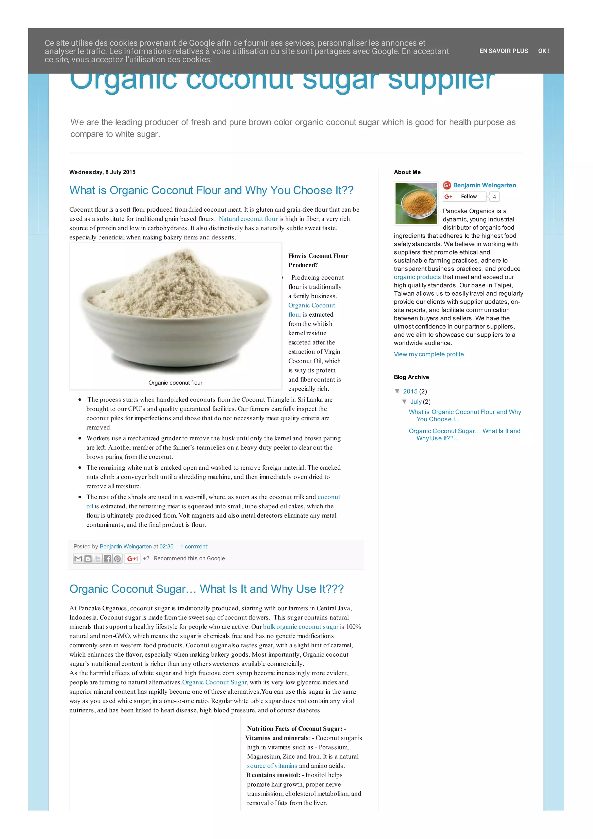 organic coconut sugar supplier | PDF