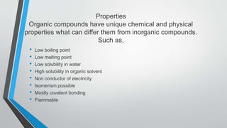 organic compounds | PPTX | Chemistry | Science