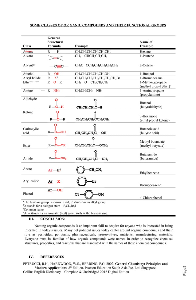 Organic Compounds Nomenclature handouts | PDF