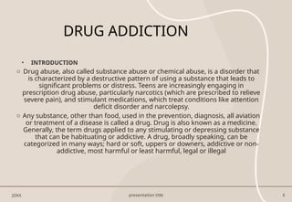 DRUG AND ITS EFFECT PPT DOCUMENT SCHOOL PROJECT | PPTX