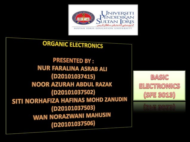 Organic electronic | PPT