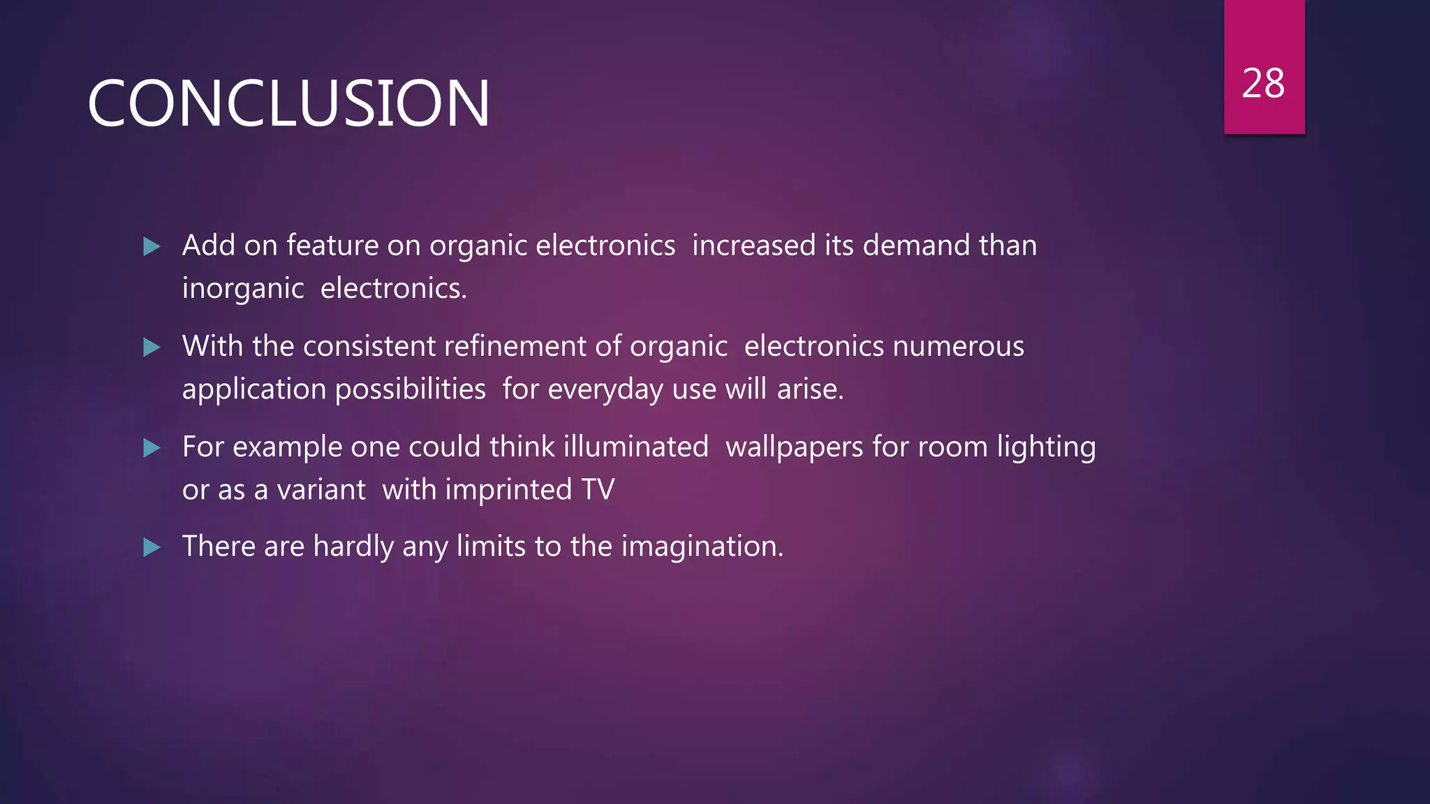 Organic electronics | PPTX