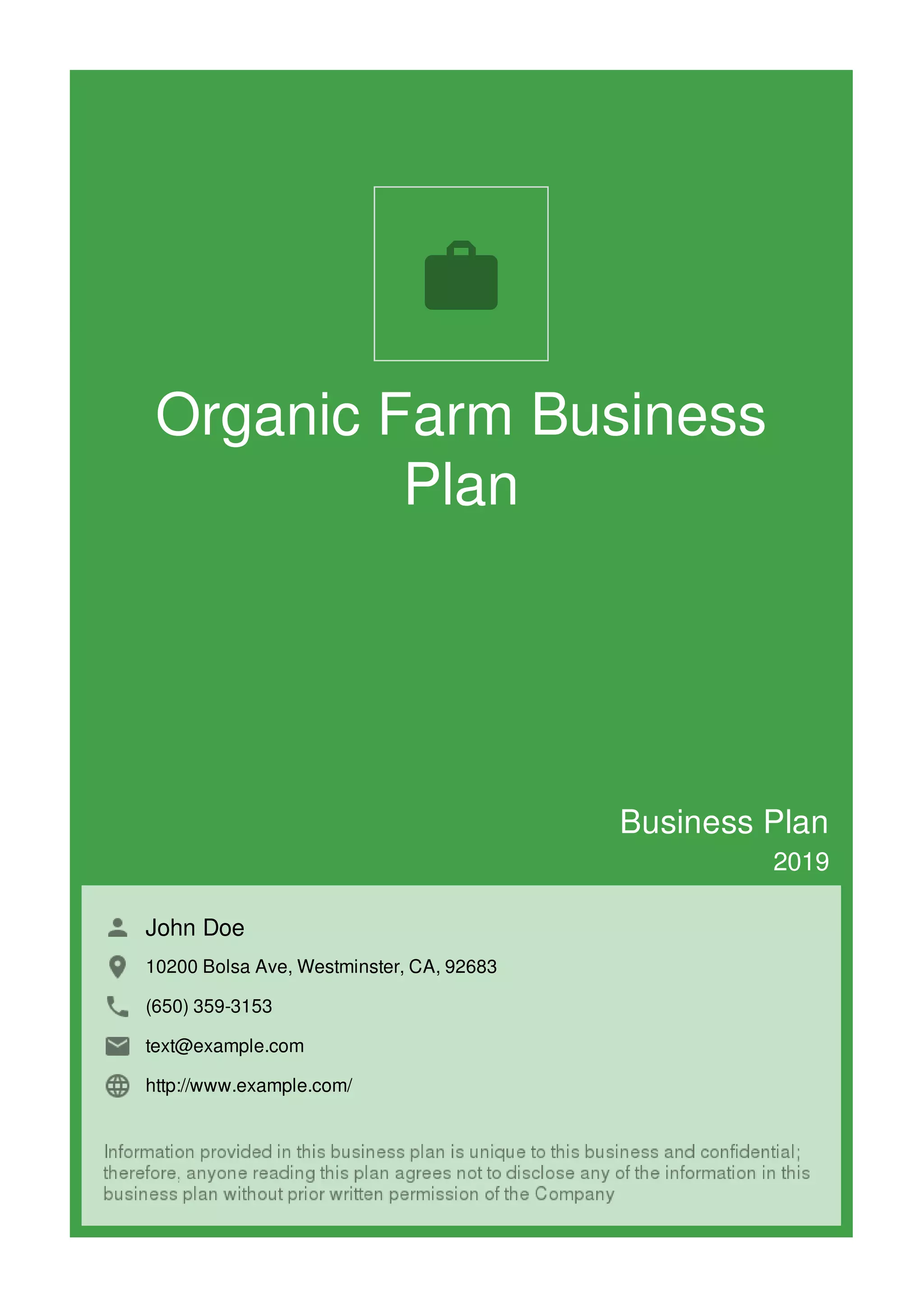 Organic farm business plan example | PDF