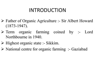 Organic farming and water use efficiency | PPTX