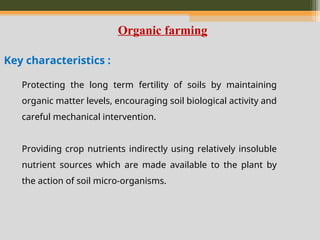 Organic farming for sustainable crop production | PPT
