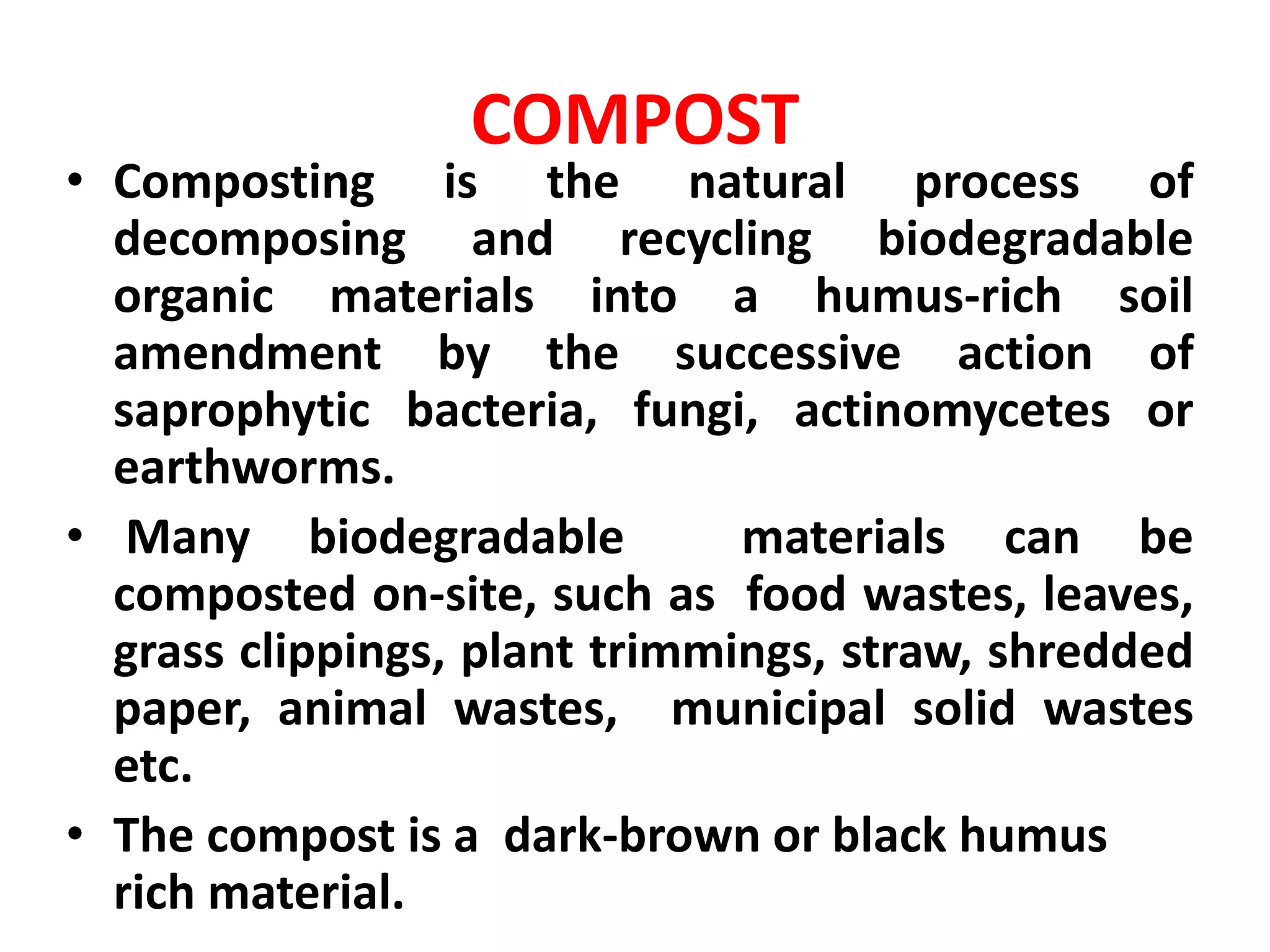 ORGANIC FARMING : COMMON ORGANIC MANURES SMG | PPTX