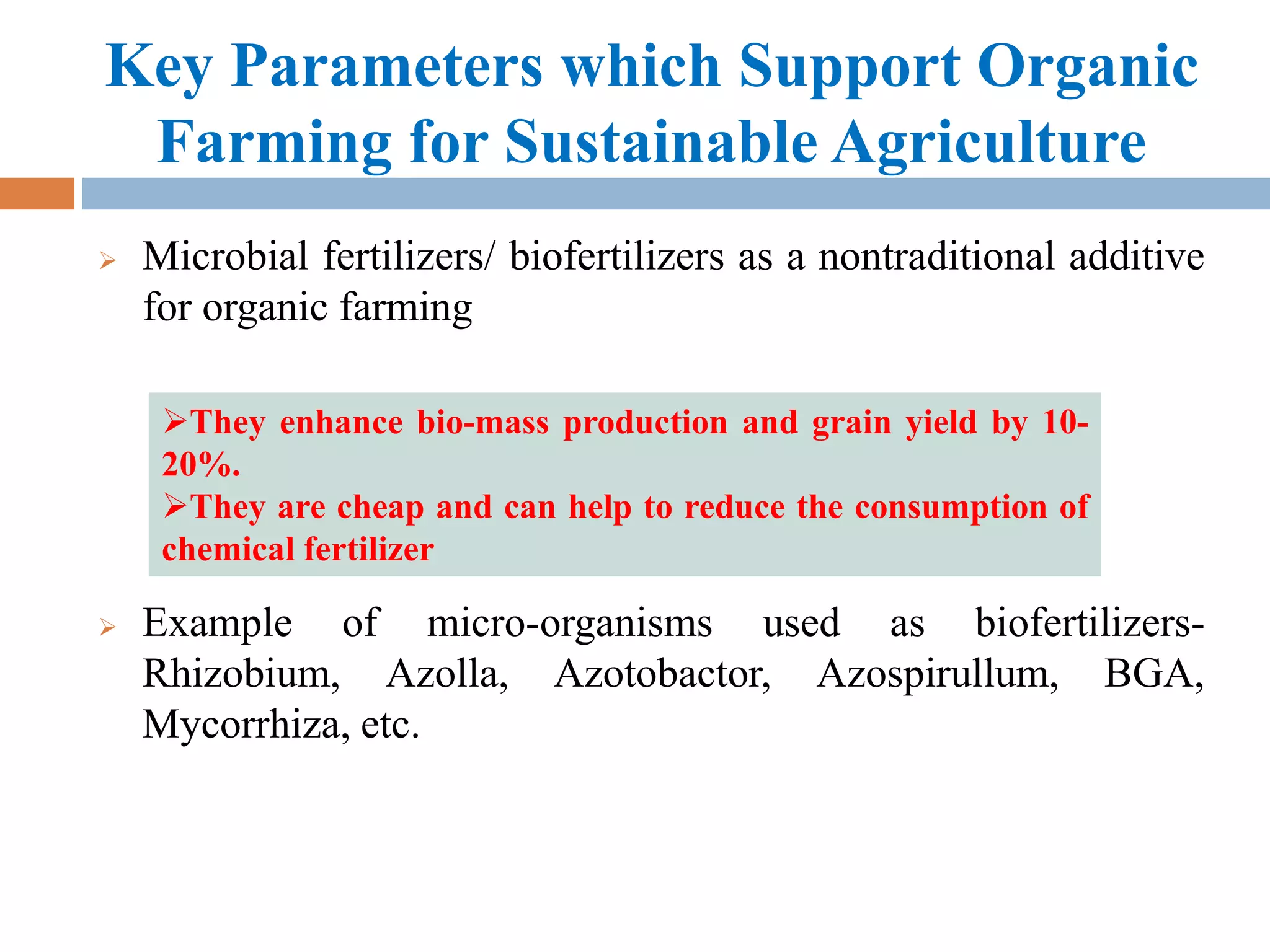 Organic farming for sustainable agriculture in the era | PPTX