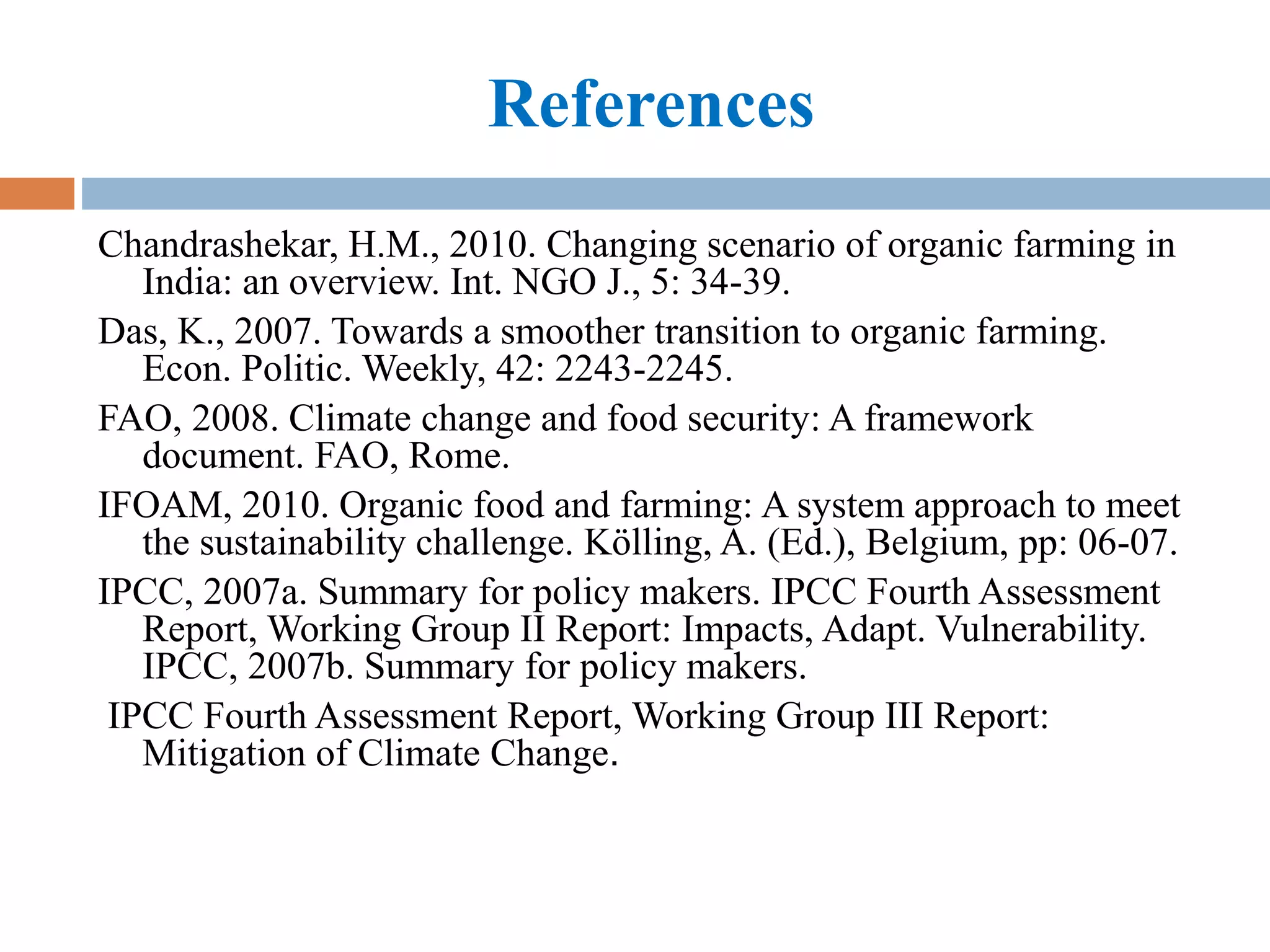 Organic farming for sustainable agriculture in the era | PPTX