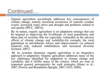 Organic farming for sustainable agriculture in the era | PPTX
