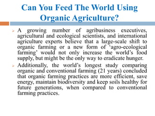 Organic farming for sustainable agriculture in the era | PPTX