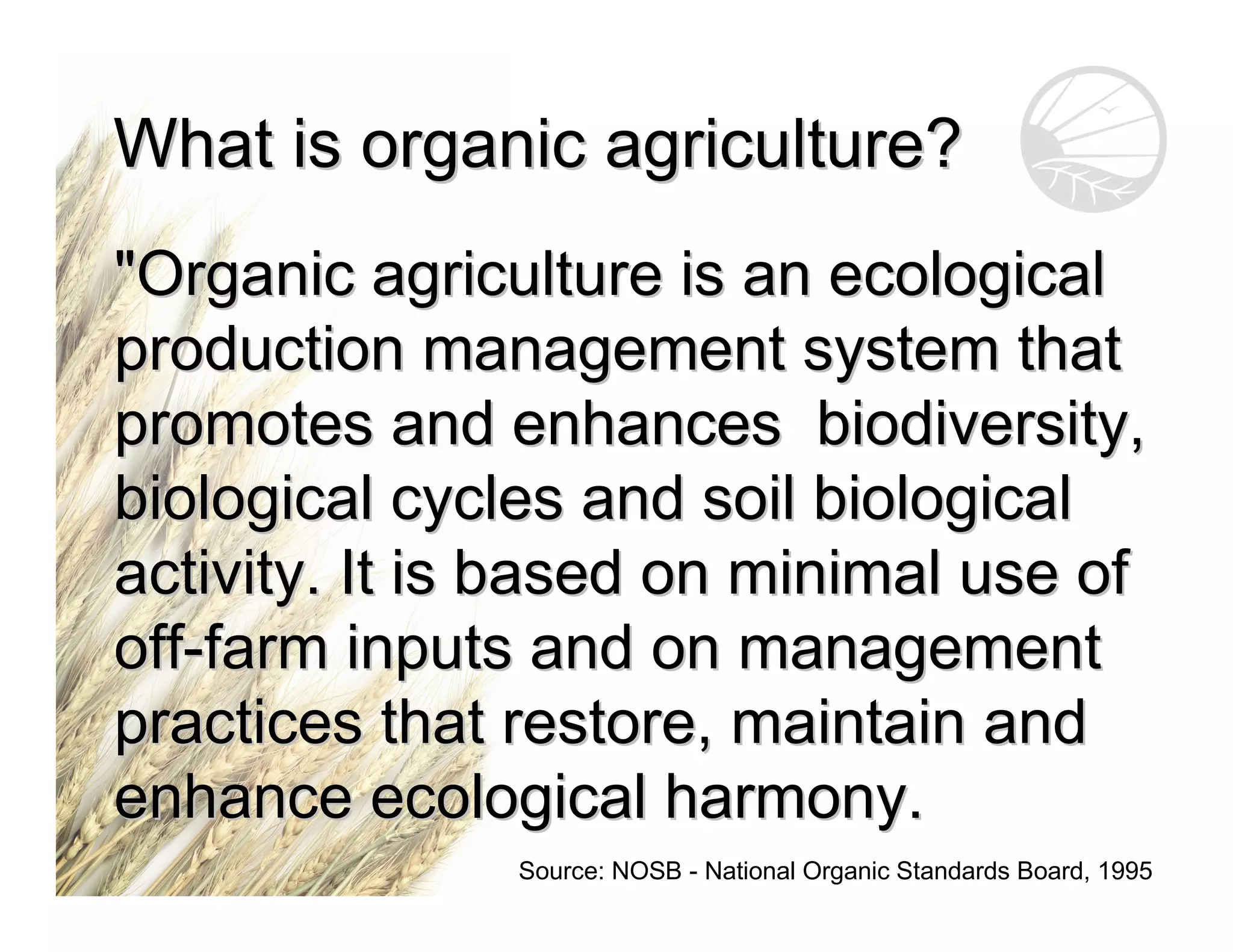 Brief introduction to Organic farming in North America | PDF ...