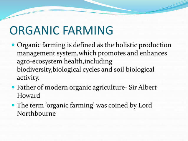 Organic farming model | PPTX