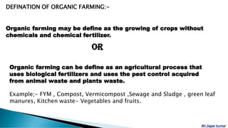 Organic Farming promote and classification type | PPT