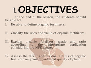Organic Fertilizer G1- BTVTEd | PPTX