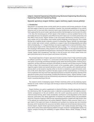 Development and performance evaluation of organic fertilizer machinery | PDF