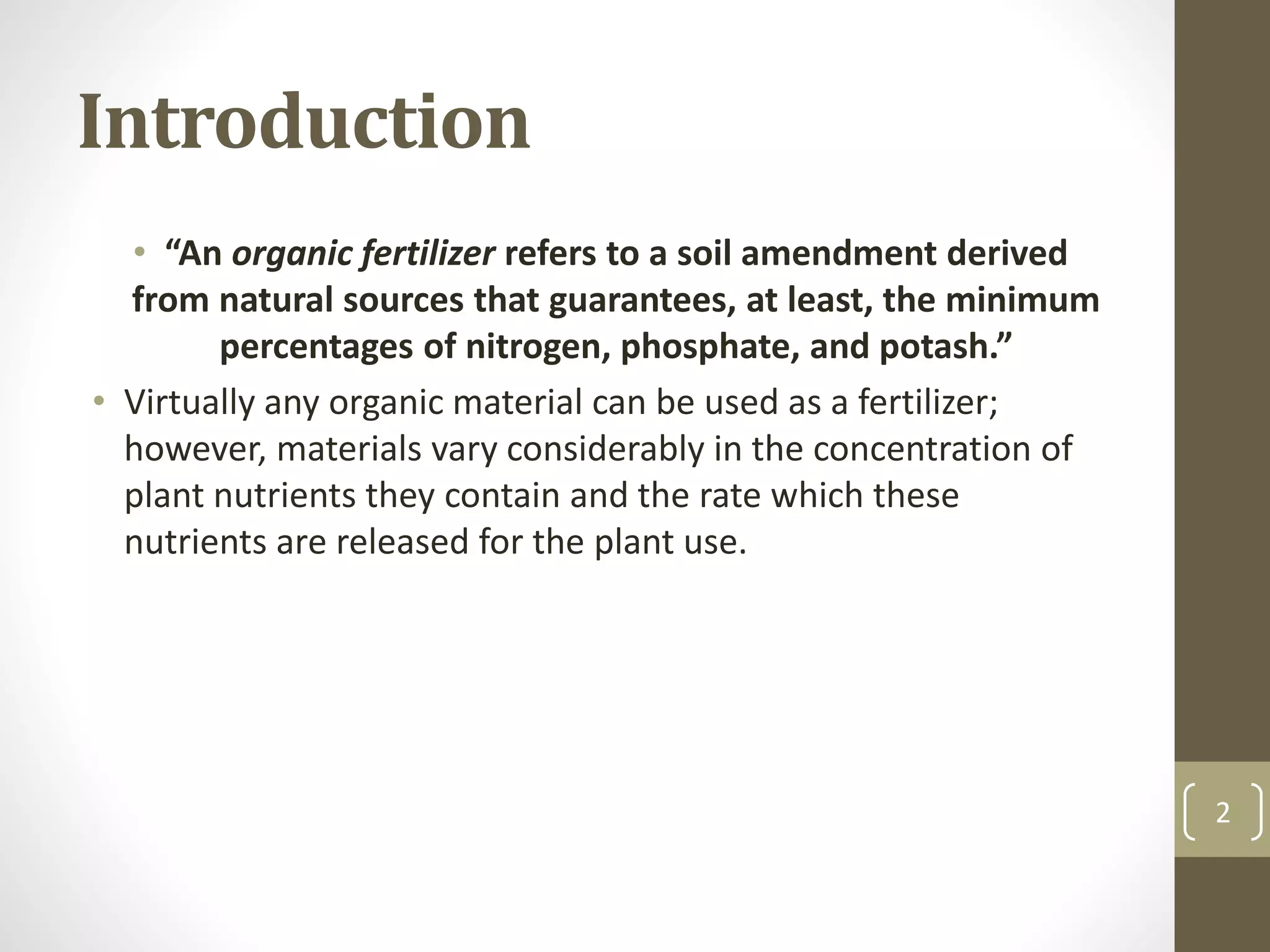 Organic fertilizers | PPTX