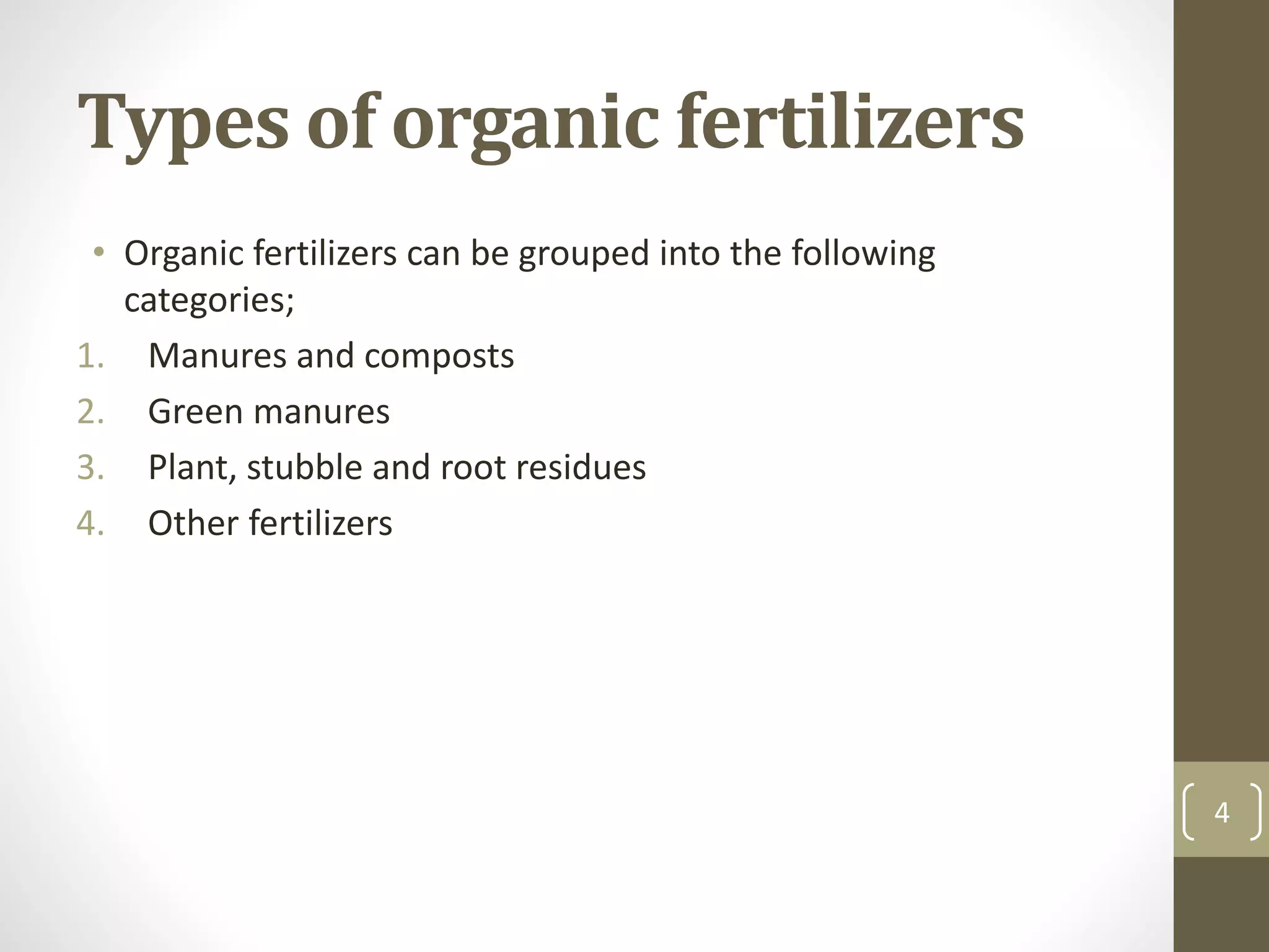 Organic fertilizers | PPTX