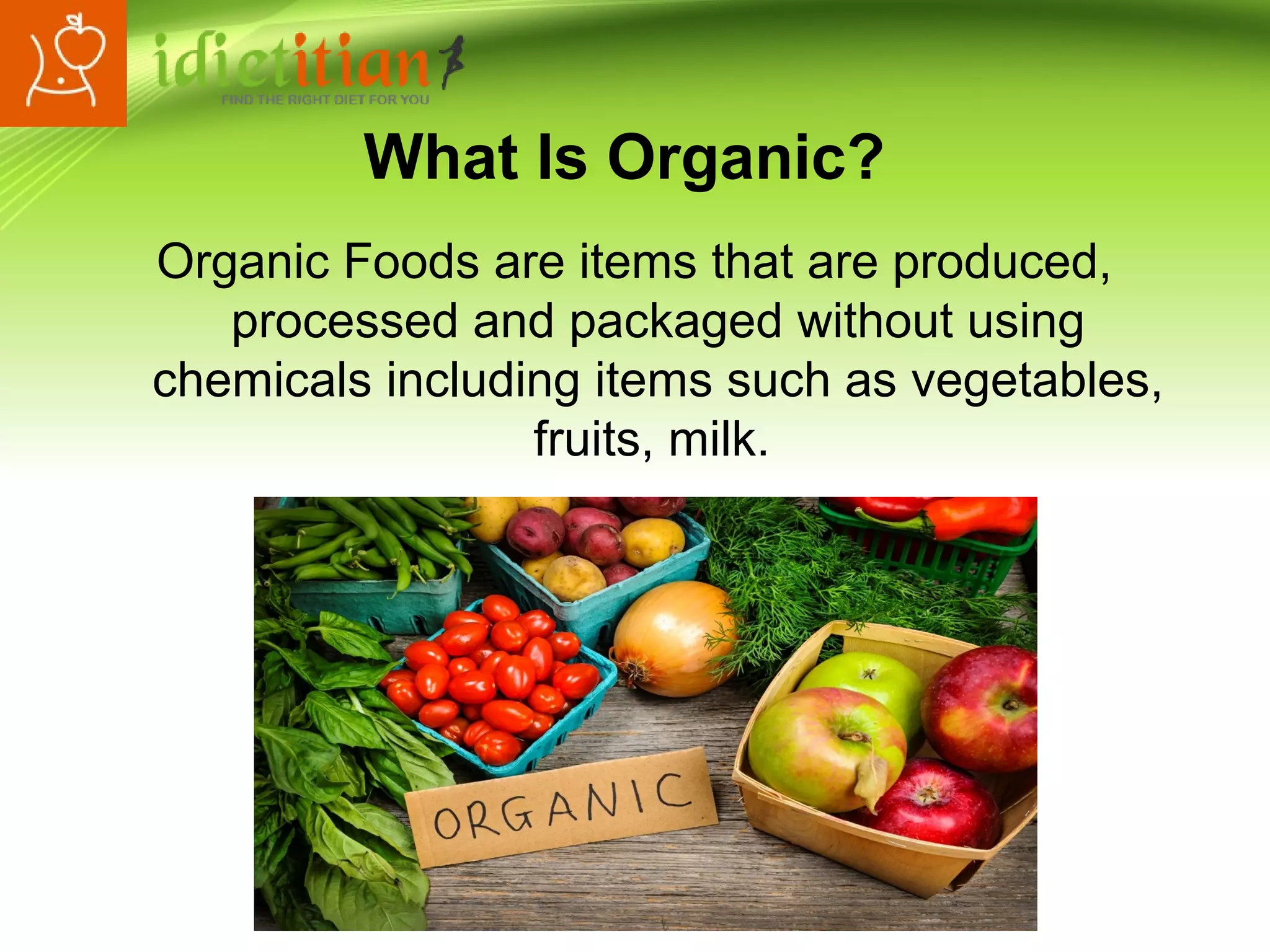 Organic food diet plan | PPT