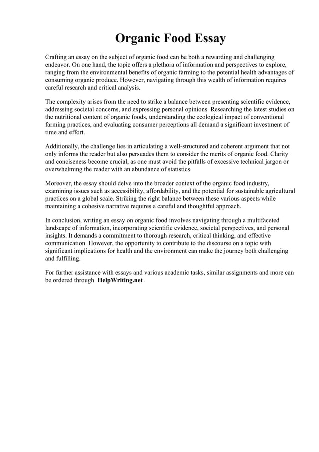Organic Food Essay.pdf | Logistics | Business