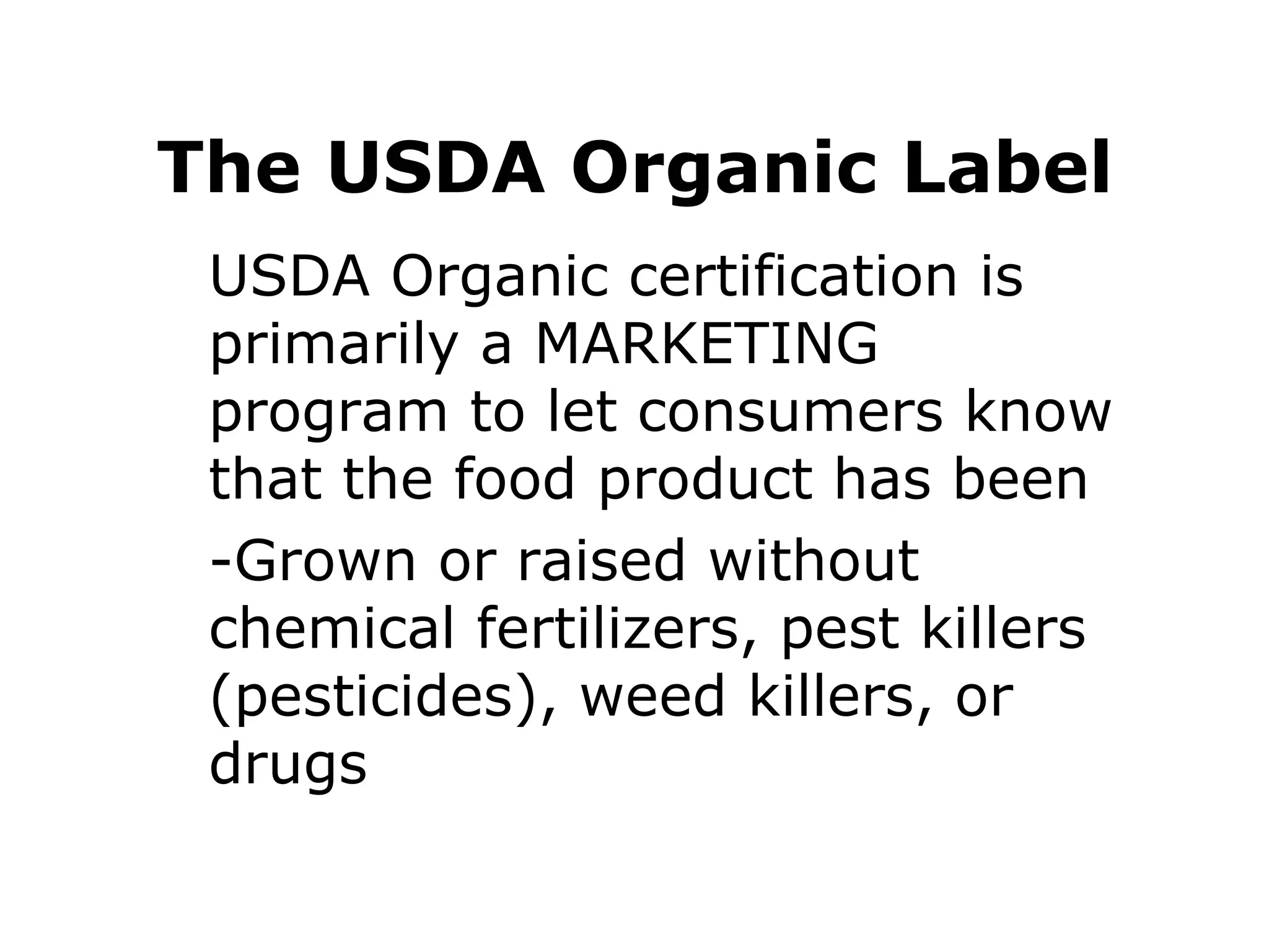 Organic food labeling | PPT