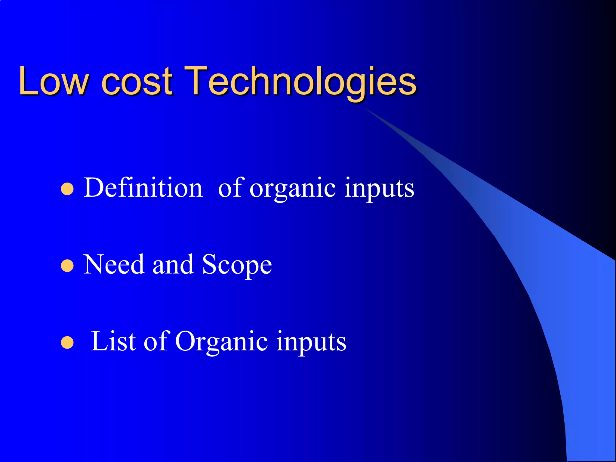 Organic inputs for soil health | PPTX