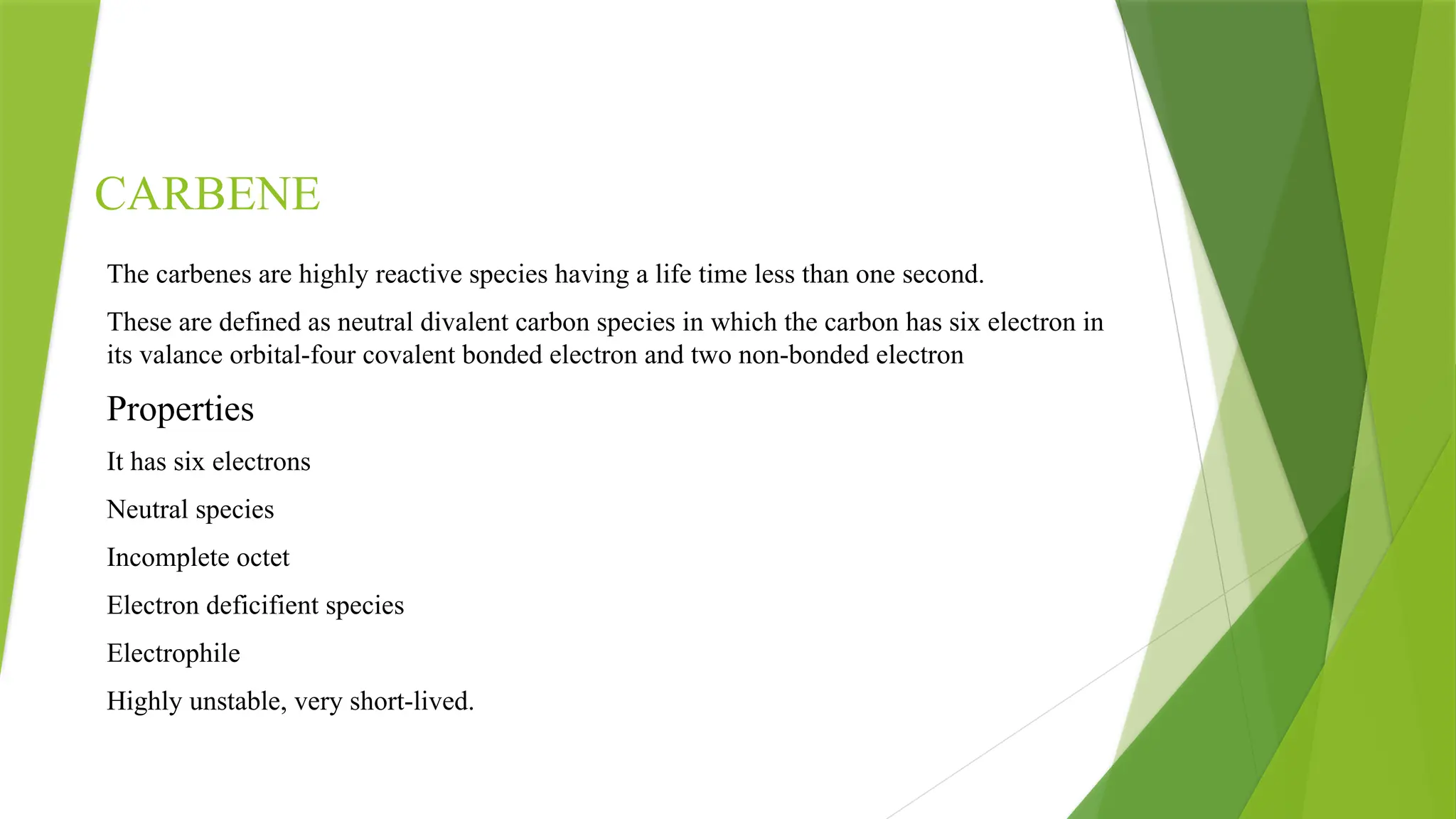ORGANIC INTERMEDIATES (Carbocation,Carboanion,Free radicals,Carbenes ...