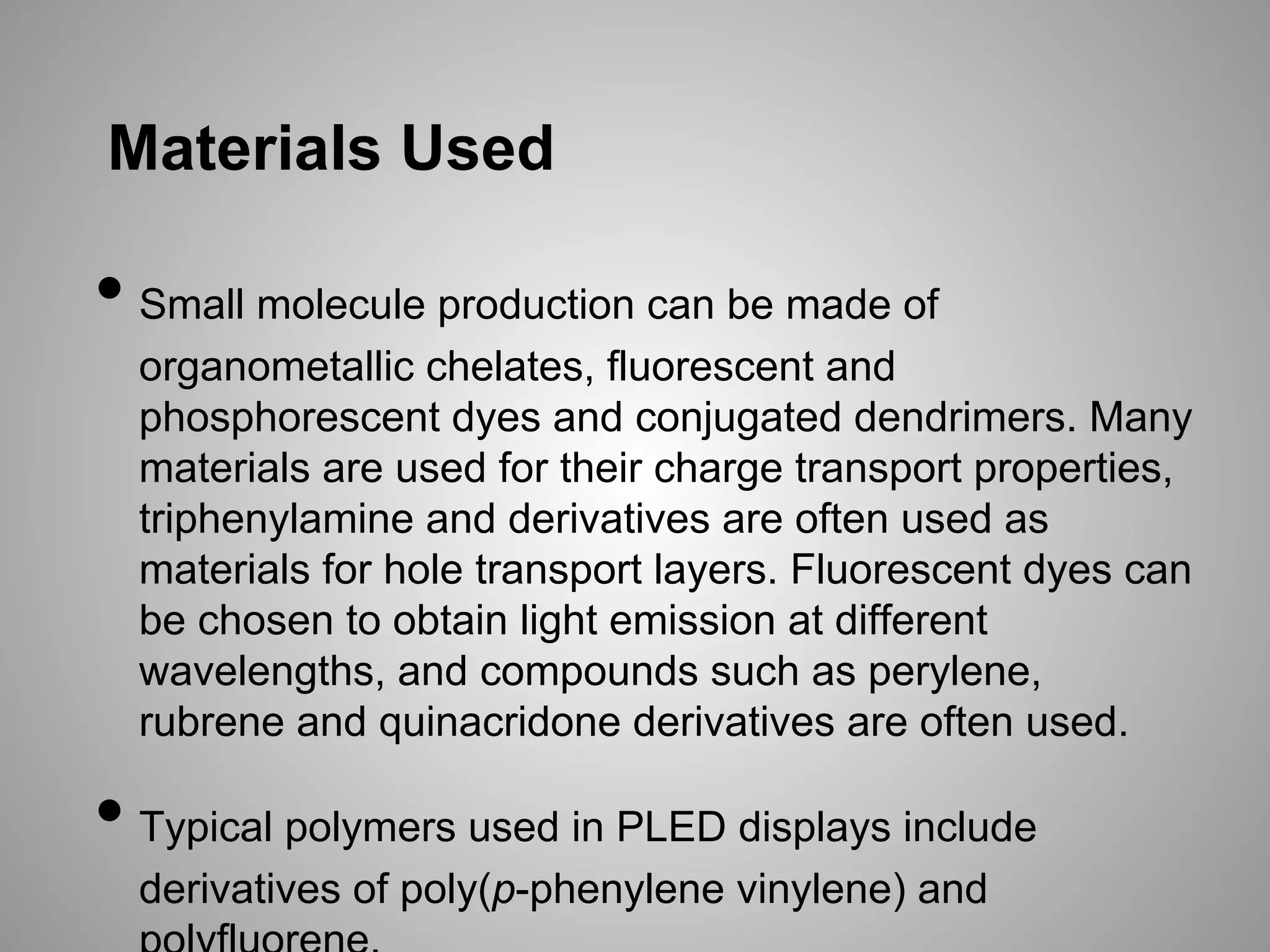 Organic Light-Emitting OLED organic LEDs | PDF
