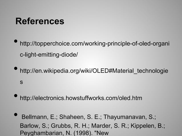 Organic Light-Emitting OLED organic LEDs | PPT
