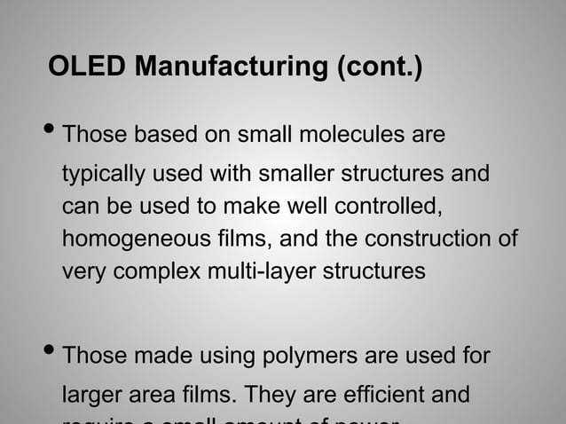 Organic Light-Emitting OLED organic LEDs | PPT