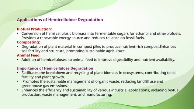 Degradation of Organic Matter -Lignin, Cellulose, Pectin,Hemicellulose ...