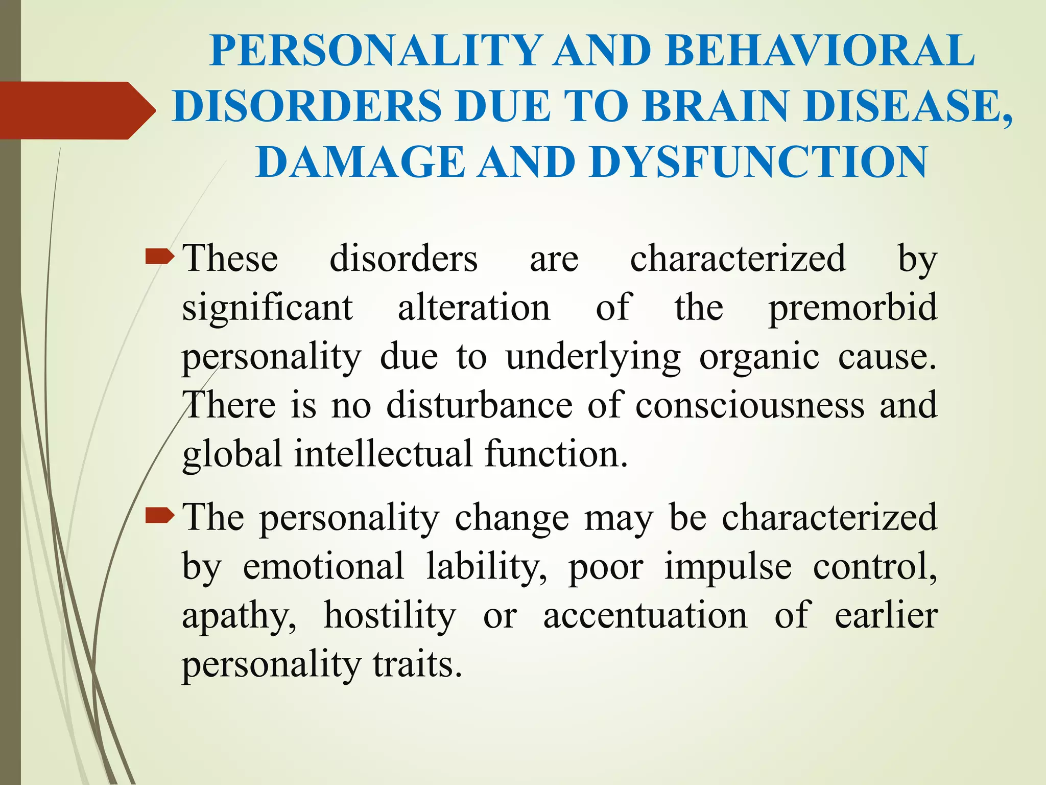 Organic mental disorder | PPTX