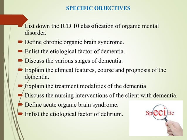 Organic mental disorder | PPTX | Brain and Nervous System Disorders ...