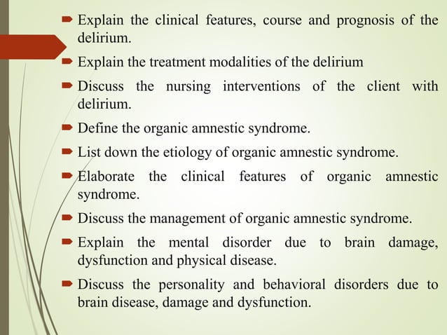 Organic mental disorder | PPTX | Brain and Nervous System Disorders ...