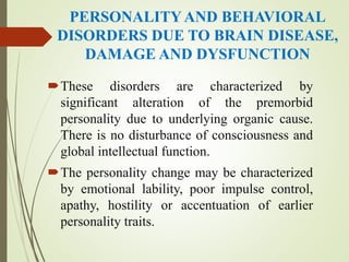 Organic mental disorder | PPTX