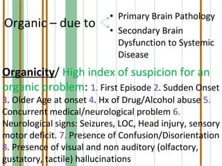Organic Mental Disorders | PPT