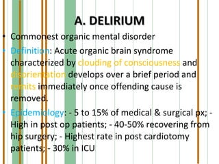 Organic Mental Disorders | PPT