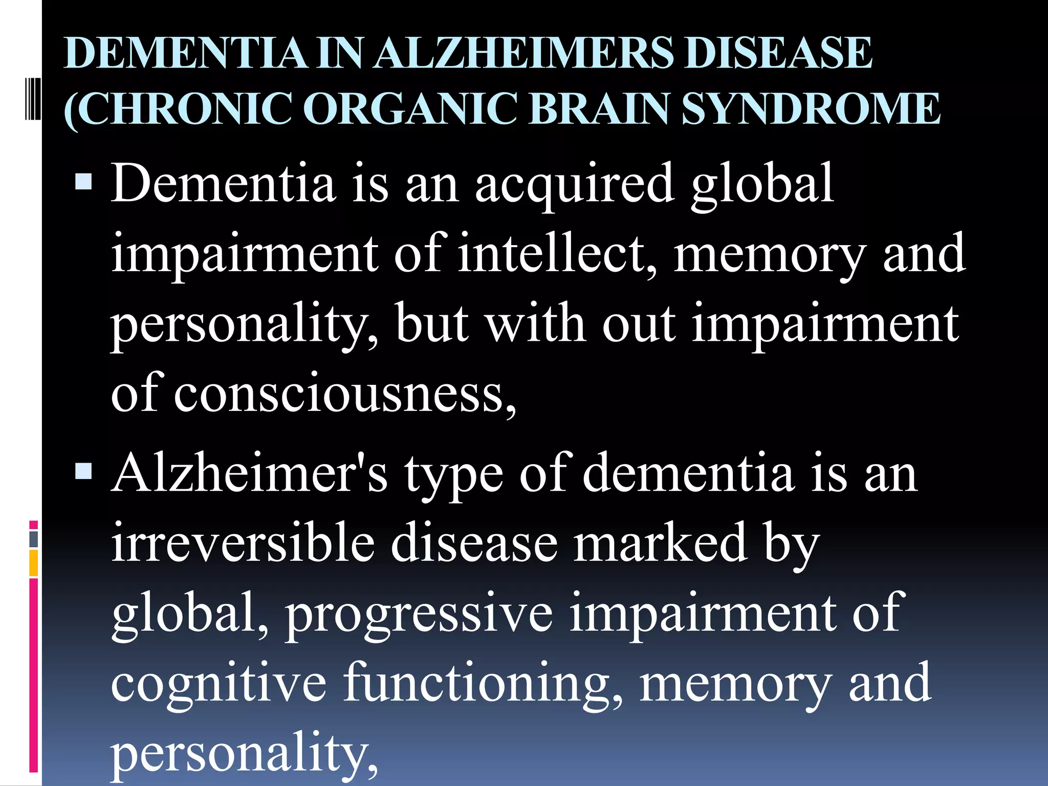 Organic mental disorders (Rama University) | PPTX