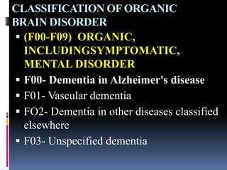 Organic mental disorders (Rama University) | PPT