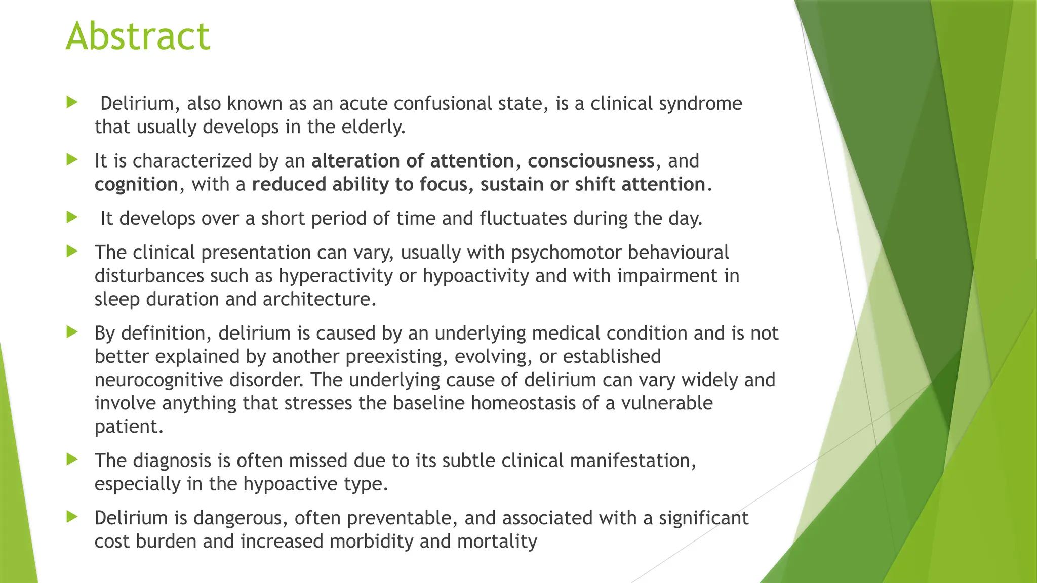 Organic mental disorders(delirium).pptx medicine | PPTX