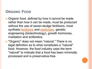 Organic Compounds Food