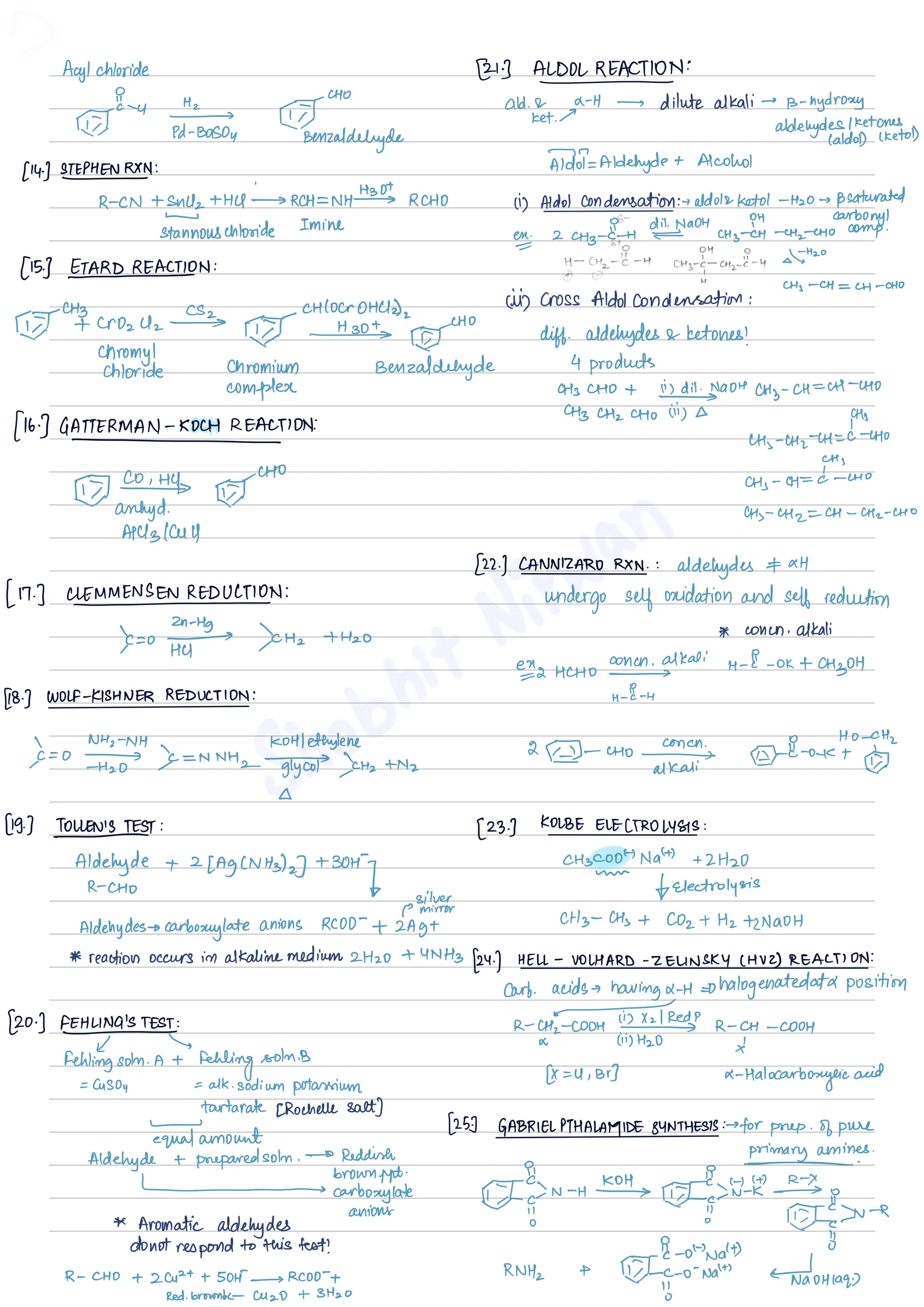 Whole organic name reaction class 12( NEET/JEE | PDF