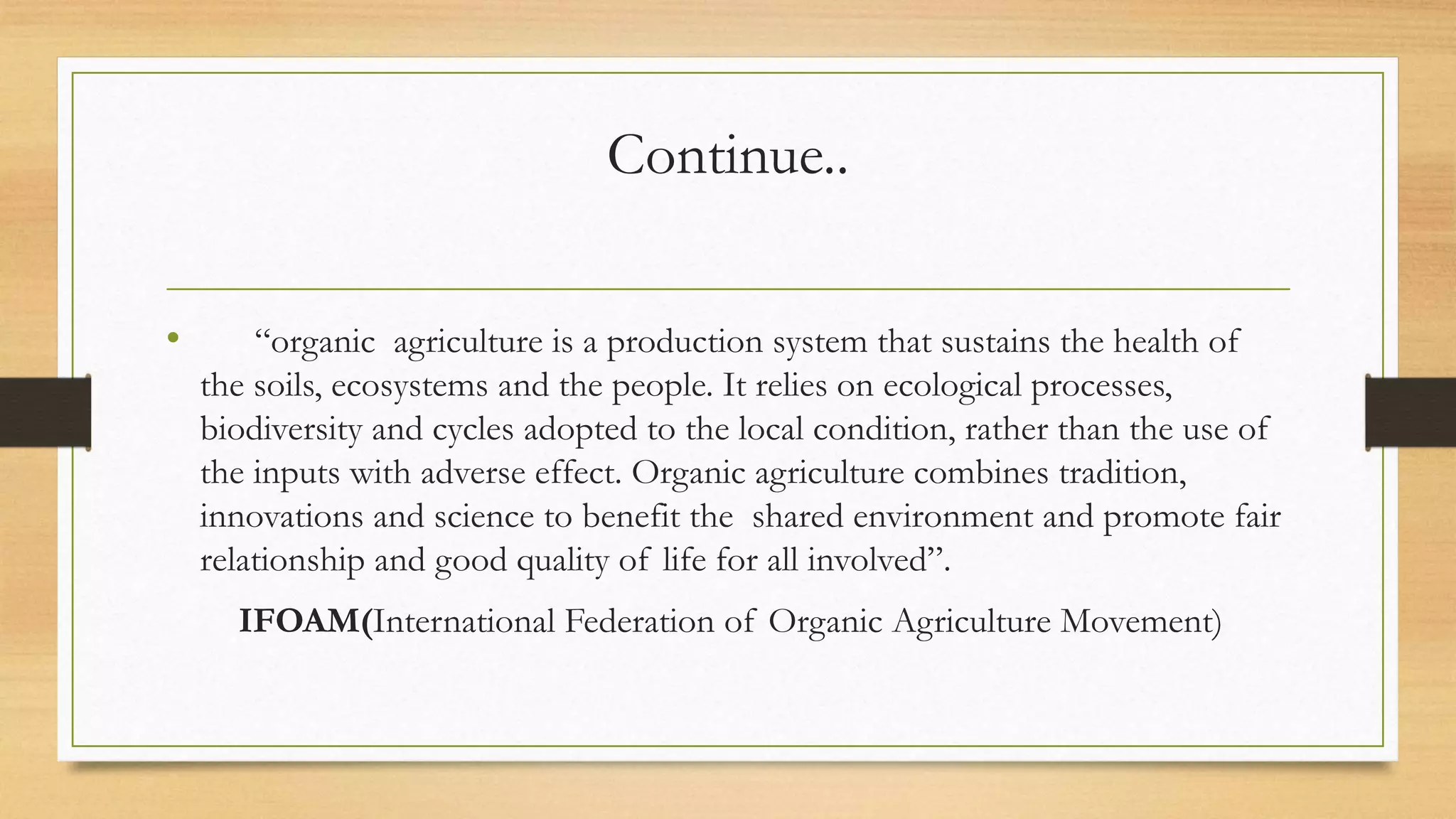 Organic farming , Definition , principle, objectives and scope in India ...