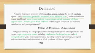 Organic farming , Definition , principle, objectives and scope in India ...