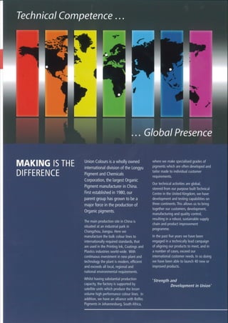 Organic pigments for printing inks - Union Colours | PDF