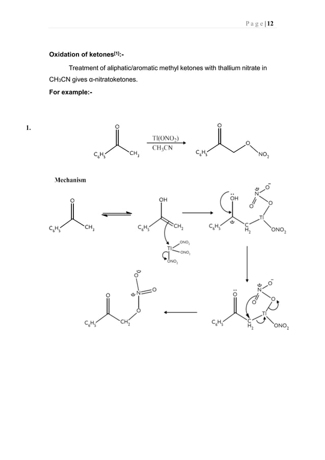 Oxidation by thallium nitrate | PPTX | Chemistry | Science