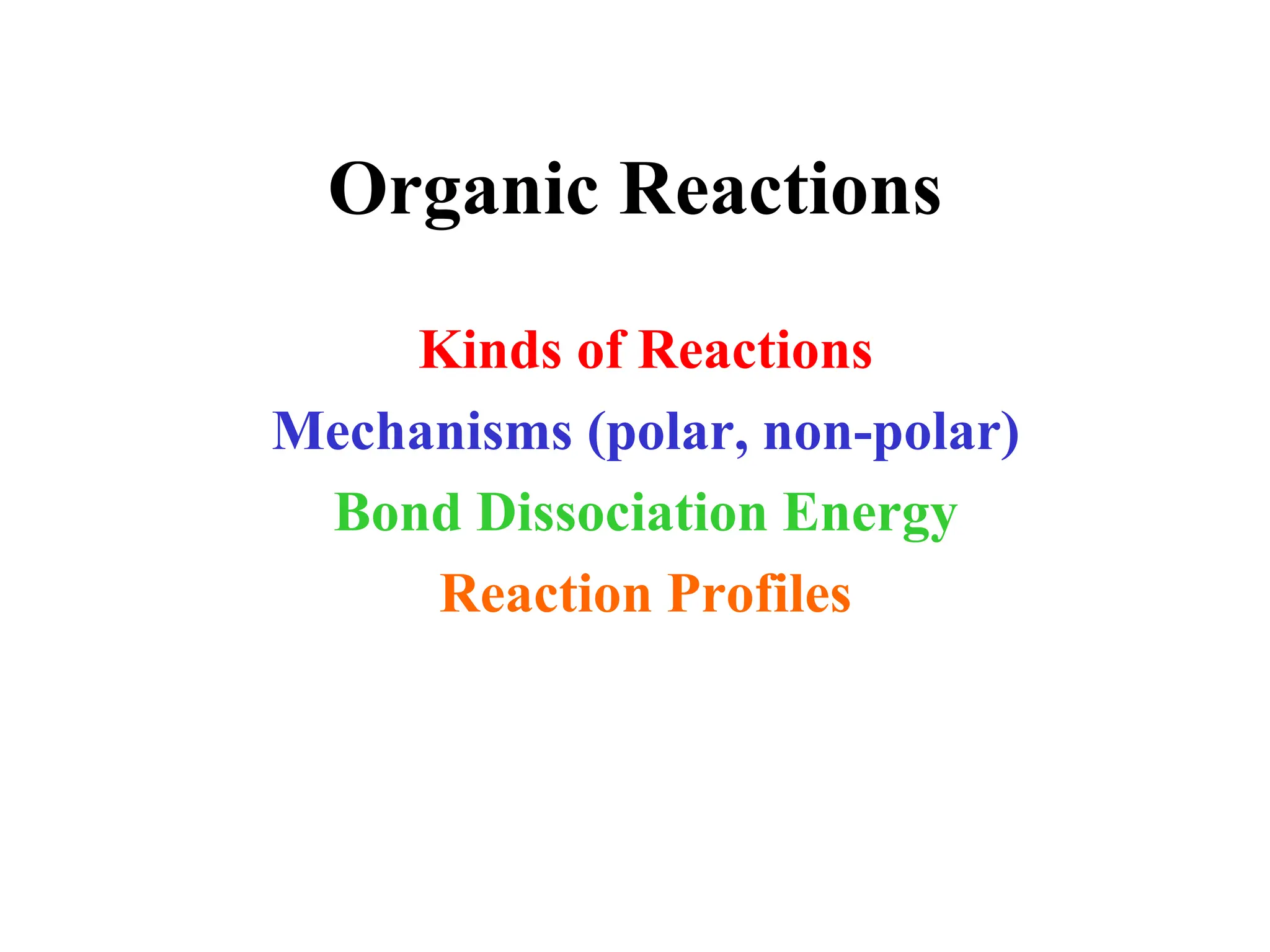 Organic chemistry Reactions and their types.ppt | Chemistry | Science